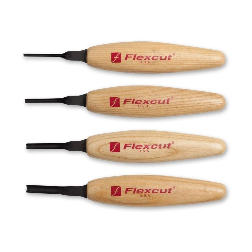 Flexcut MT400 Shallow 4pc U-Gouge Micro Tool Set - The ToolBox Scotland
